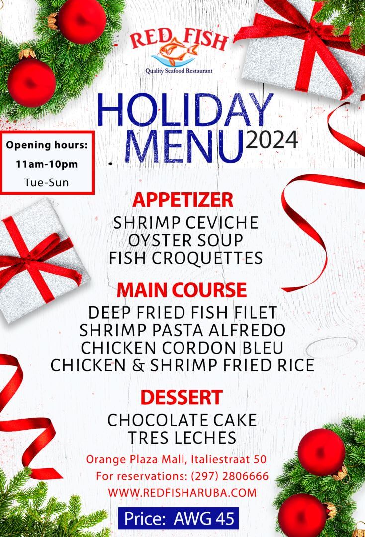 Our Menu – Red Fish Aruba Restaurant